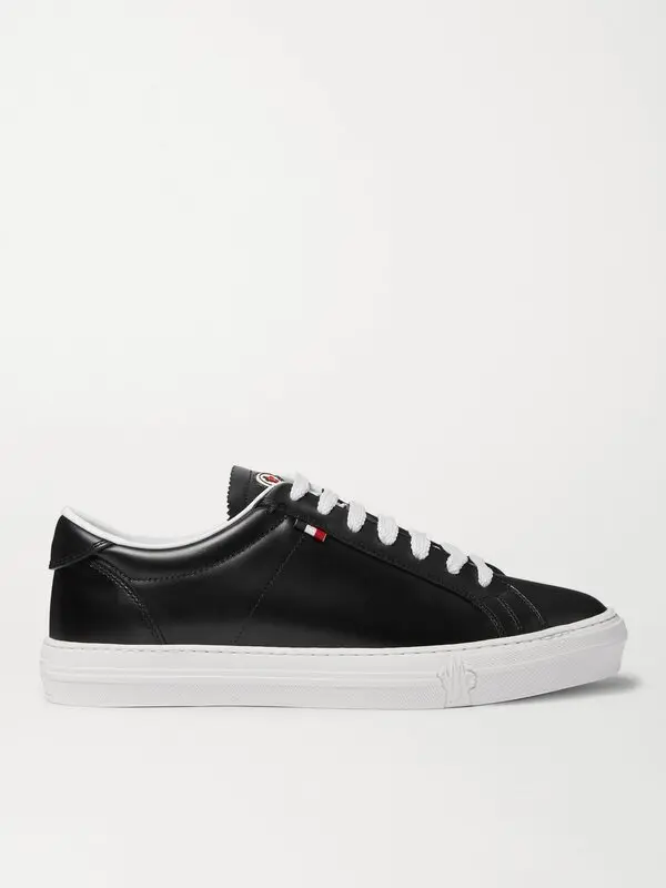 Moncler Monaco Leather Sneakers - Black