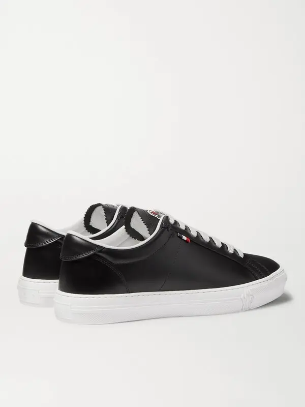 Moncler Monaco Leather Sneakers - Black