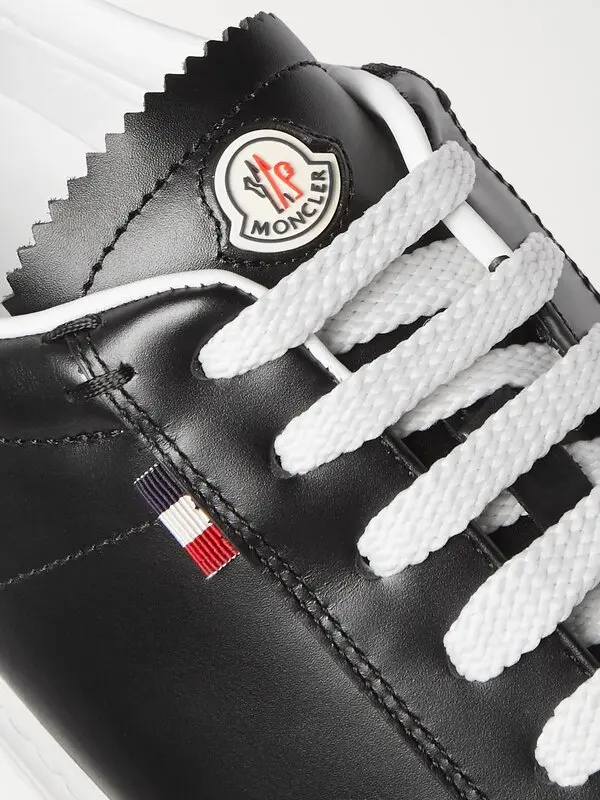 Moncler Monaco Leather Sneakers - Black