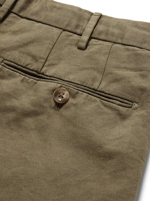 SLOWEAR Slim-fit Linen And Cotton-blend Shorts