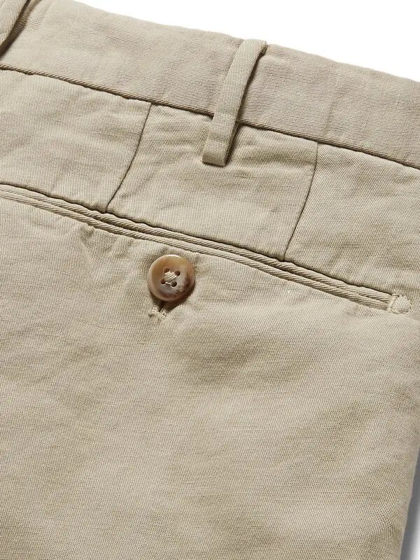 SLOWEAR Slim-fit Linen And Cotton-blend Shorts