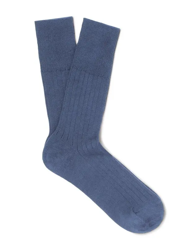 Mr P. Cotton-blend Socks - Blue
