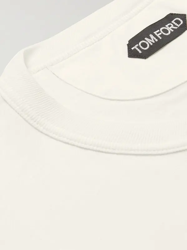TOM FORD Cotton-jersey T-shirt - Neutrals