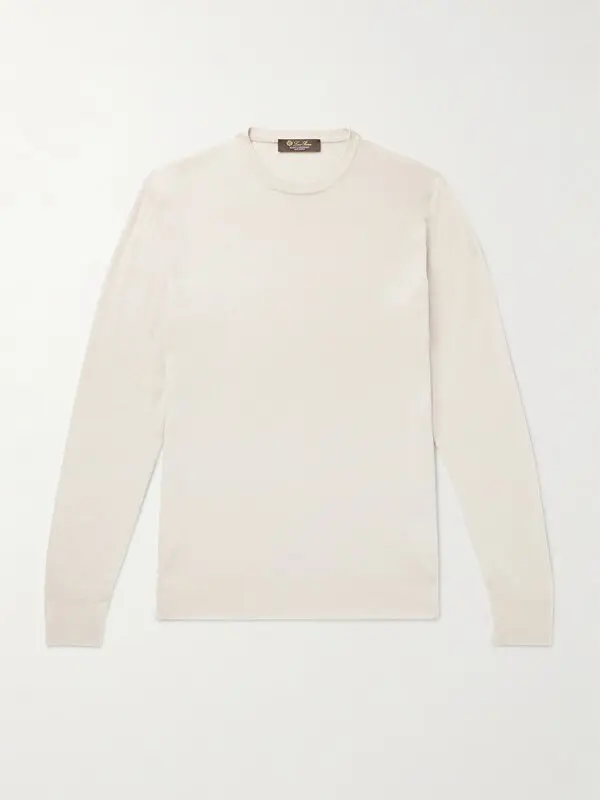 Loro Piana Slim-fit Baby Cashmere Sweater - Neutrals