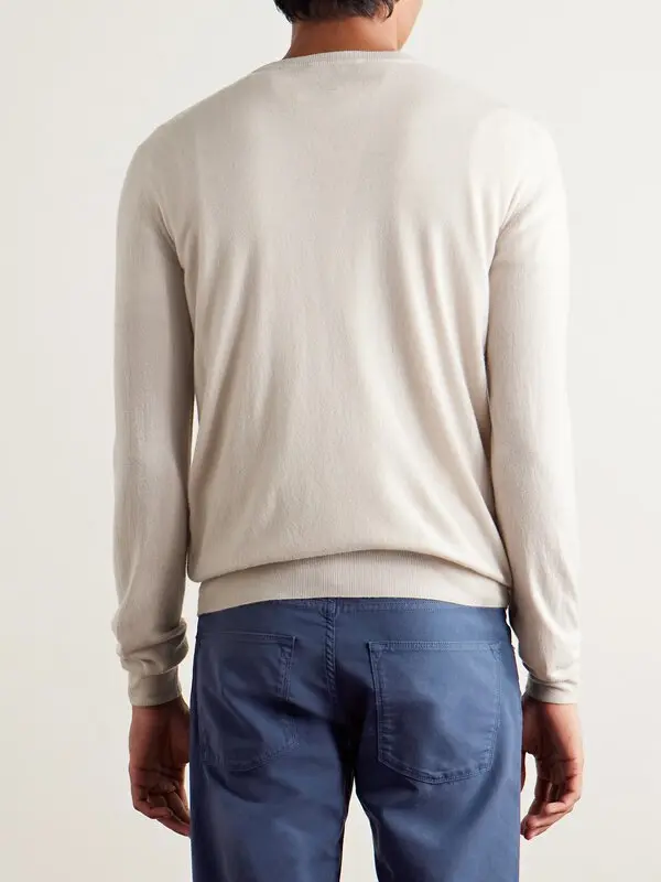 Loro Piana Slim-fit Baby Cashmere Sweater - Neutrals