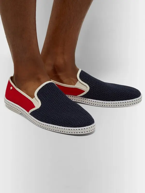 Rivieras Cotton-mesh And Canvas Espadrilles