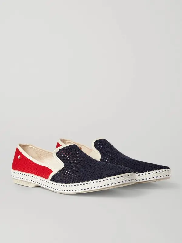 Rivieras Cotton-mesh And Canvas Espadrilles