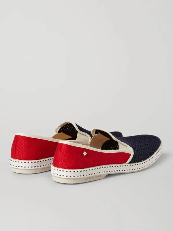 Rivieras Cotton-mesh And Canvas Espadrilles