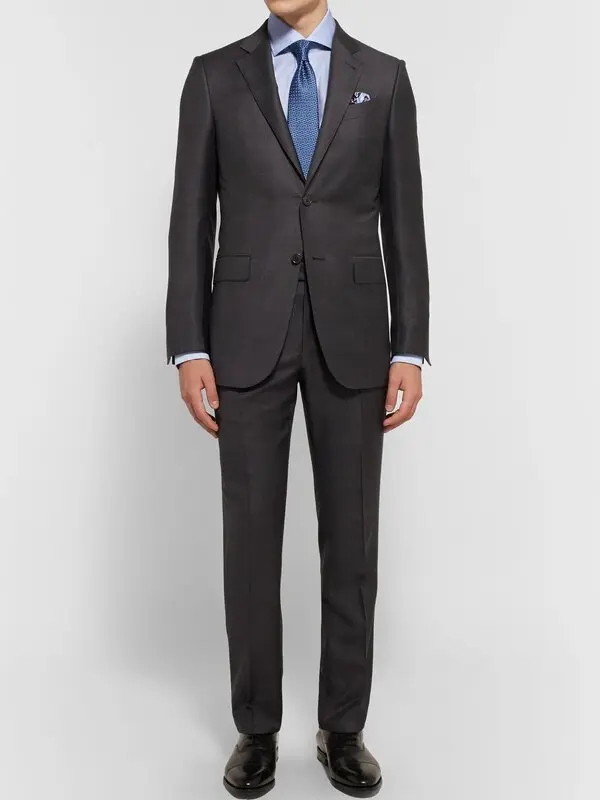 Zegna Light- Trofeo Slim-fit Cutaway-collar Cotton-poplin Shirt