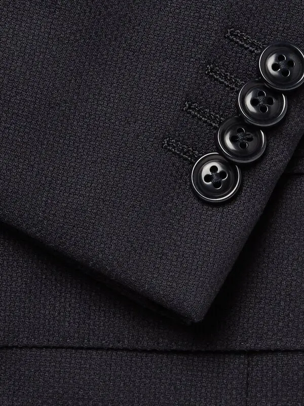 Zegna Navy 10-pocket Stretch Wool And Silk-blend Blazer