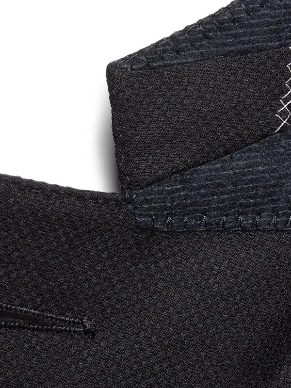 Zegna Navy 10-pocket Stretch Wool And Silk-blend Blazer