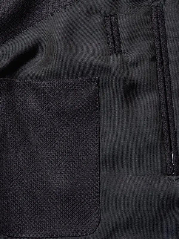 Zegna Navy 10-pocket Stretch Wool And Silk-blend Blazer