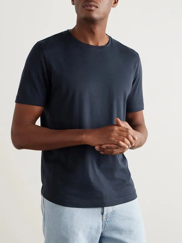 Loro Piana Silk Cotton T-shirt - Blue