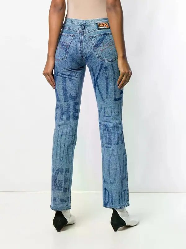 WALTER VAN BEIRENDONCK Printed Ink Writing Jeans