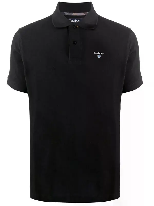 Barbour Logo Embroidered Polo Shirt - Black