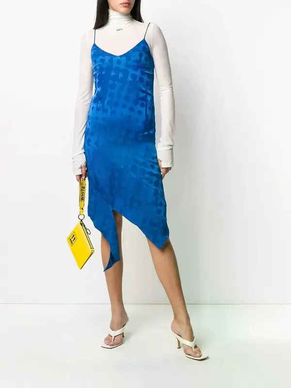 Off-White Jacquard-woven Slip Dress