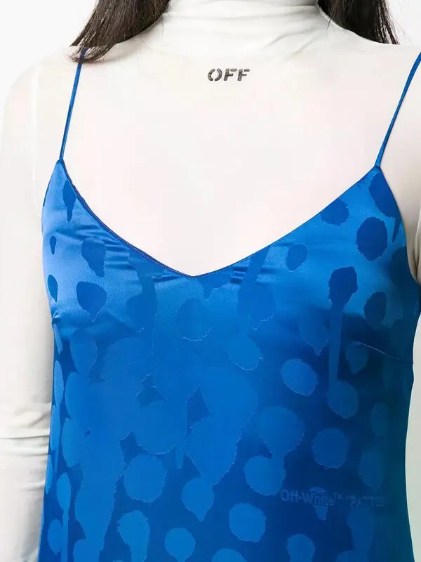 Off-White Jacquard-woven Slip Dress