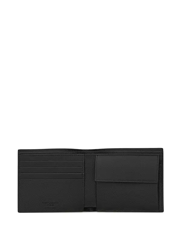 Saint Laurent Paris Logo-print Leather Wallet - Black