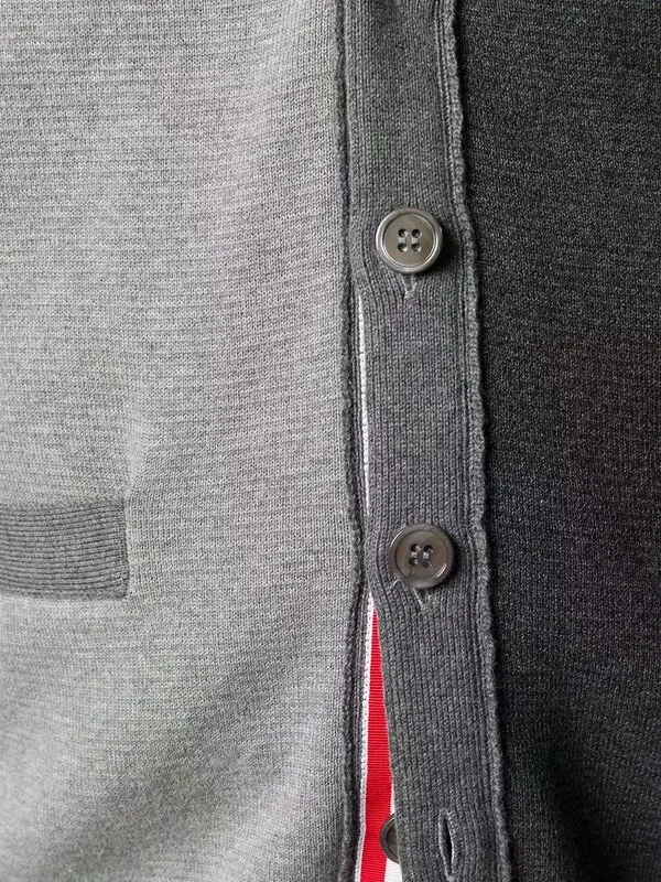 Thom Browne 4-bar V-neck Cardigan - Grey