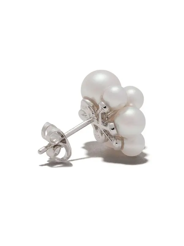 TASAKI Akoya Pearl And Diamond Earrings - Silver