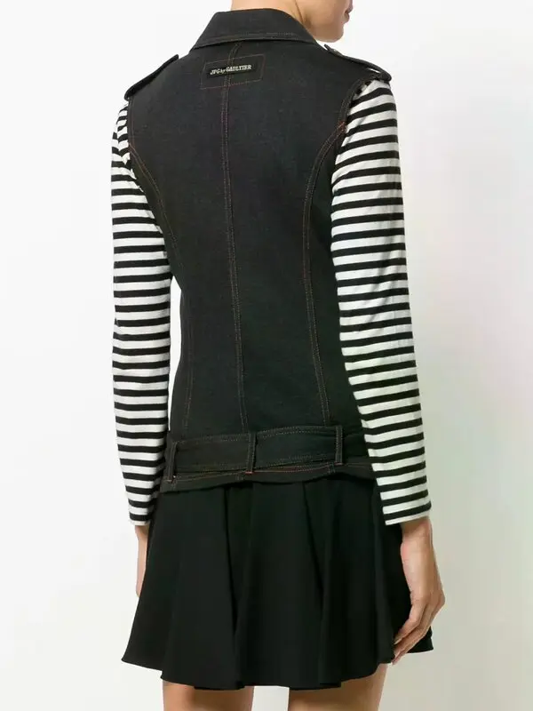 JEAN PAUL GAULTIER Denim Effect Biker Gilet