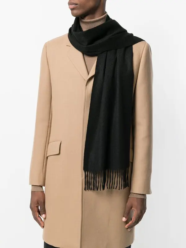 N.peal Woven Ripple Scarf - Black