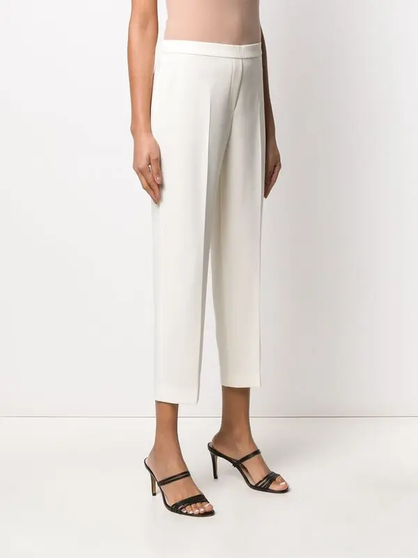 Theory Straight-leg Cropped Trousers - Neutrals