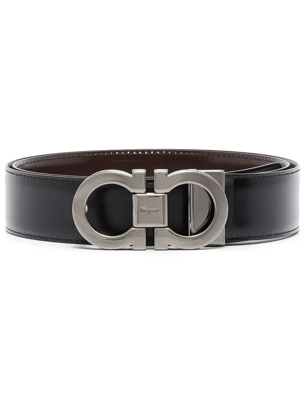 FERRAGAMO Reversible Logo-buckle Belt - Black