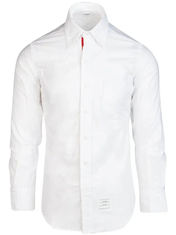 Thom Browne Grosgrain-placket Oxford Shirt - White