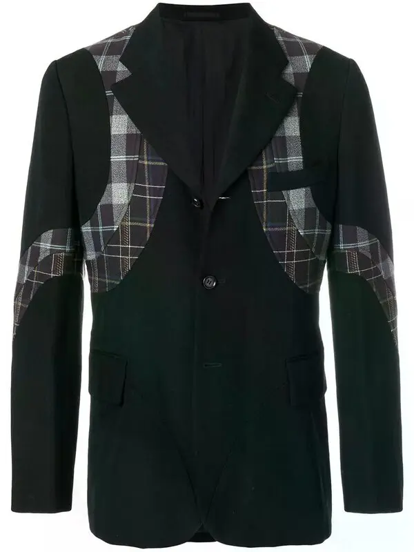 Comme Des Garçons Plaid Appliqué Blazer