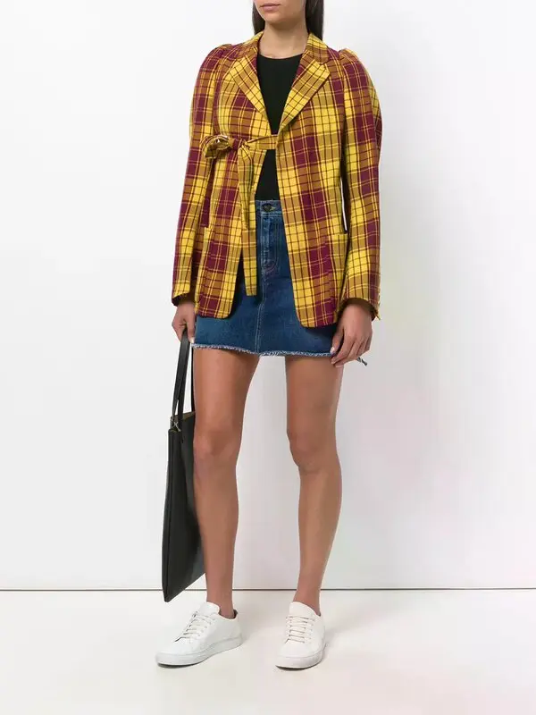 Comme Des Garçons Tartan Tied-up Blazer