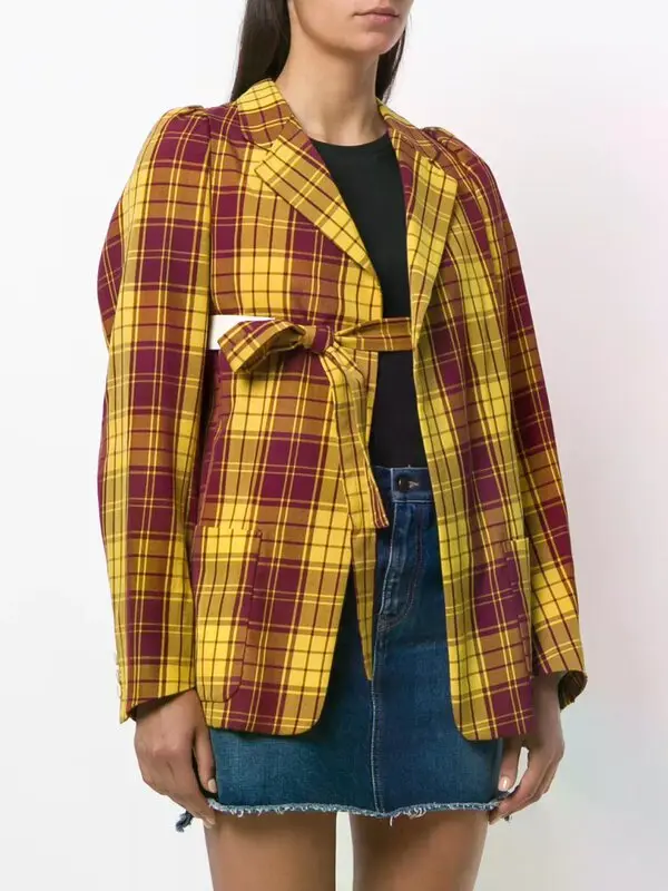 Comme Des Garçons Tartan Tied-up Blazer