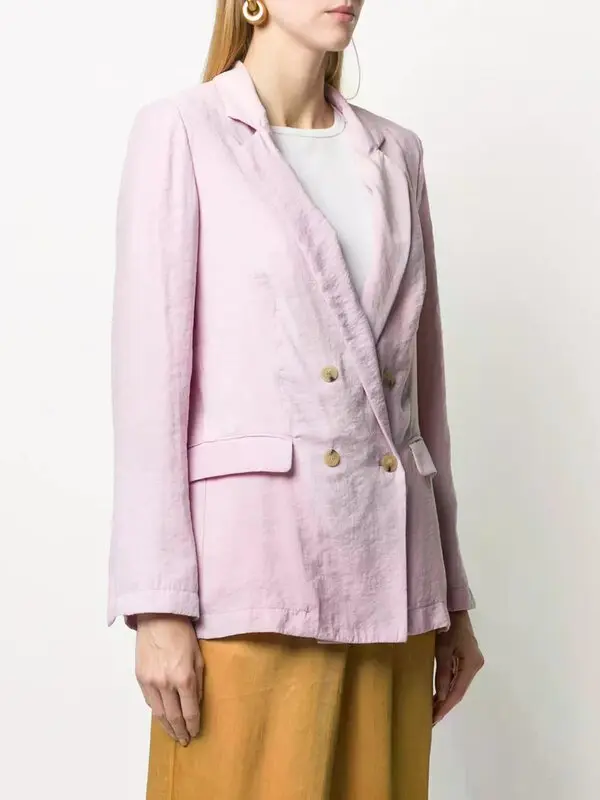 FORTE_FORTE Double Breasted Blazer - Pink