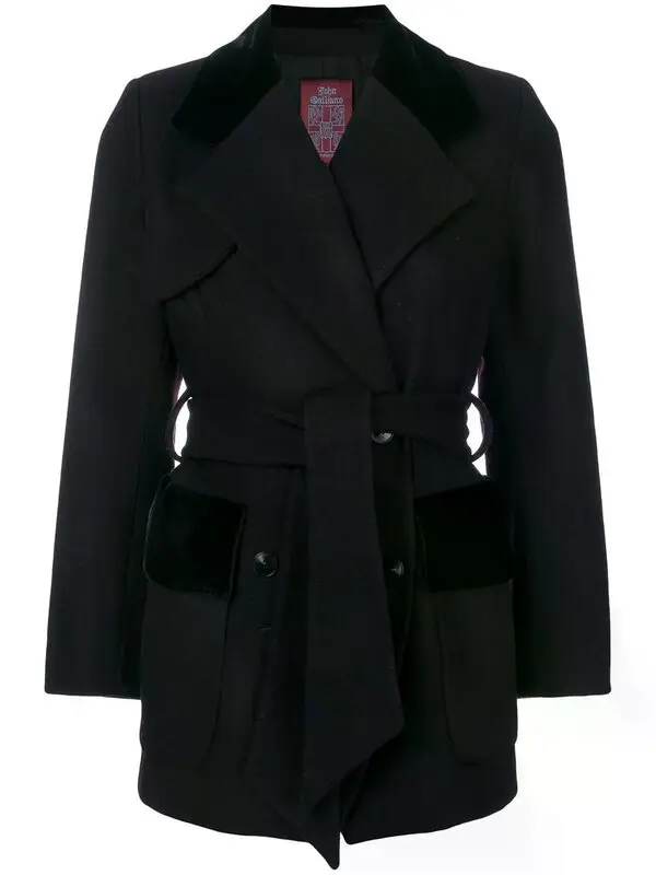John Galliano Belted Double-breasted Coat