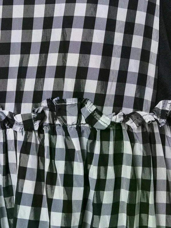 Comme Des Garçons Ruffled Gingham Midi Dress