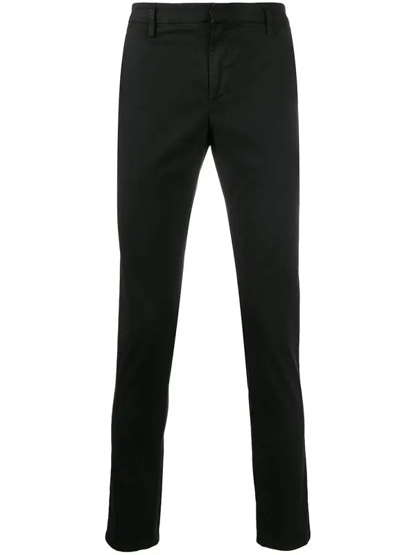 DONDUP Mid-rise Tapered-leg Chinos - Black