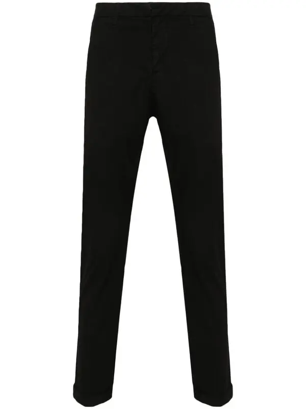 DONDUP Mid-rise Tapered-leg Chinos - Black