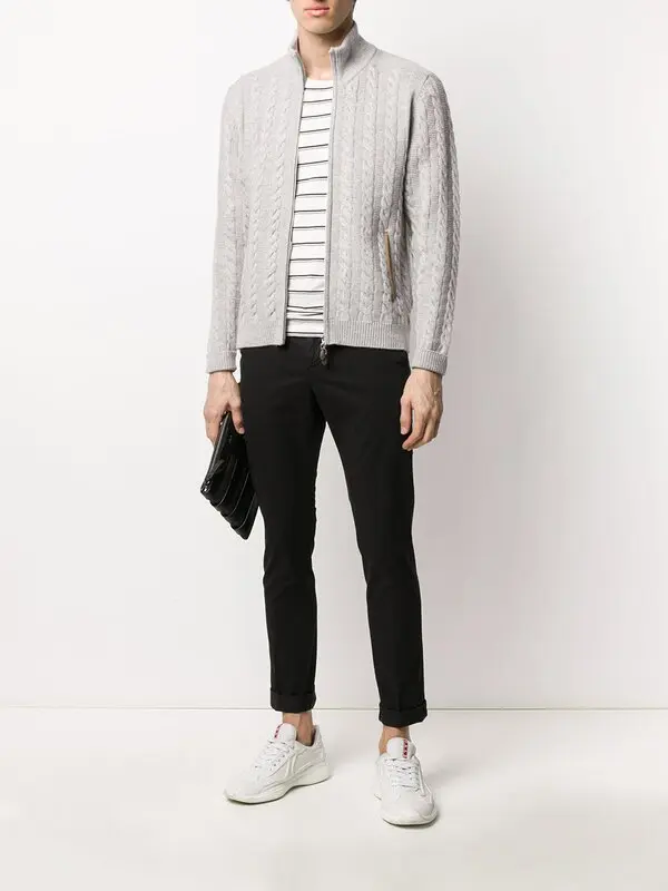DONDUP Mid-rise Tapered-leg Chinos - Black