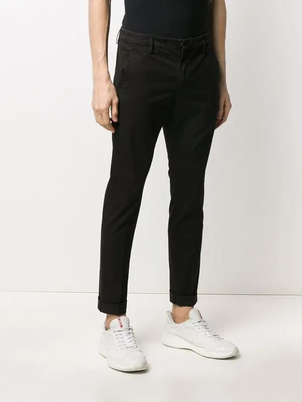 DONDUP Mid-rise Tapered-leg Chinos - Black