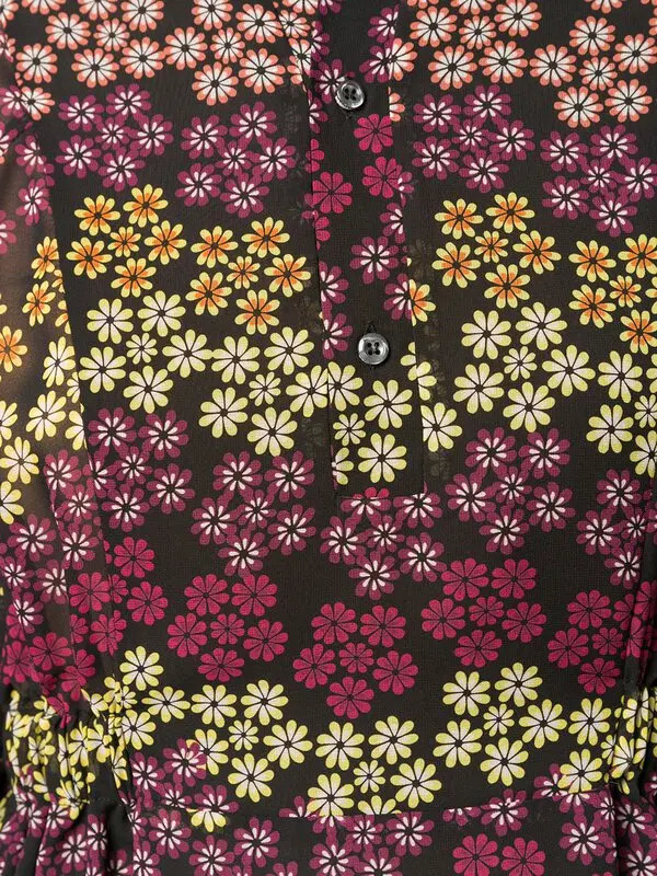 Dsquared2 Floral Print Silk Blend Shirt Dress