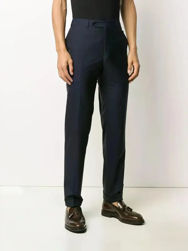 Canali Slim Tailored Trousers - Blue