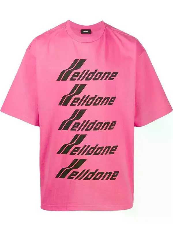 We11Done Oversized Logo-print T-shirt - Pink