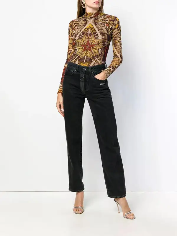 JEAN PAUL GAULTIER Star Print Turtleneck Top