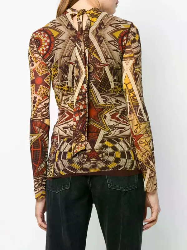 JEAN PAUL GAULTIER Star Print Turtleneck Top