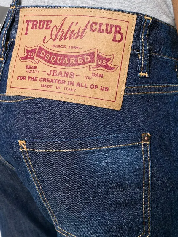 Dsquared2 Cropped Girlfriend Fit Jeans - Blue