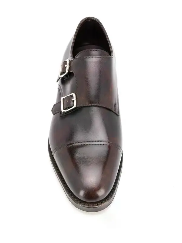 John Lobb William Buckled Monk Shoes - Brown