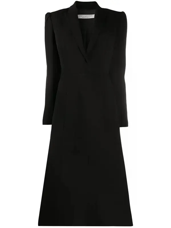 Philosophy Di Lorenzo Serafini Peak Lapels Flared Dress