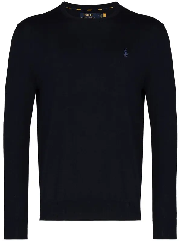 Polo Ralph Lauren Logo-embroidered Crewneck Jumper - Blue