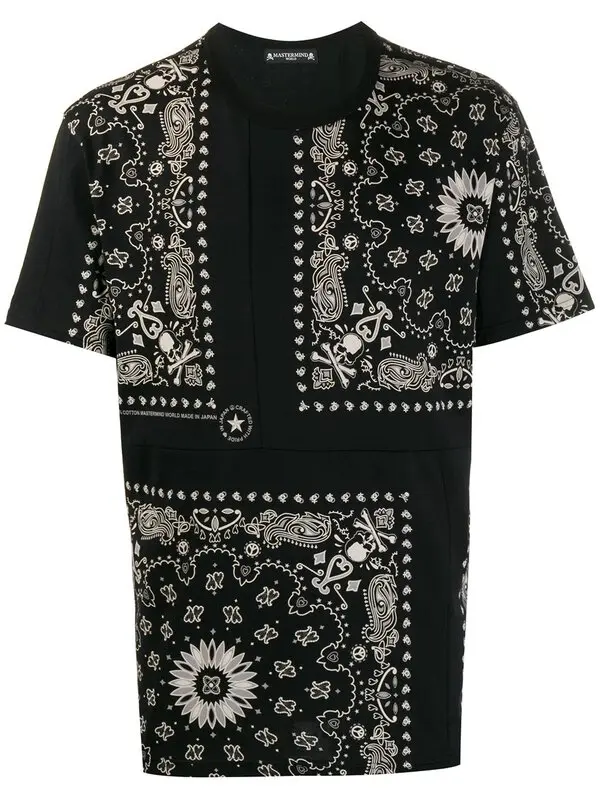 MASTERMIND WORLD Paisley Print T-shirt - Black
