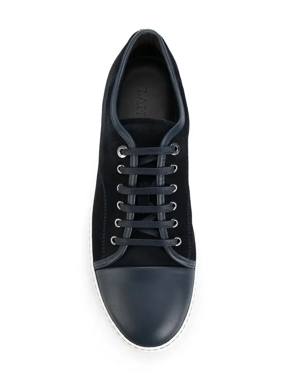 LANVIN Suede Lace-up Sneakers - Blue